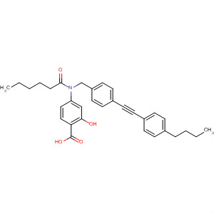 Benzoic acid,4-[[[4-[(4-butylphenyl)ethynyl]phenyl]methyl](1-oxohexyl)amino]-2-hydroxy- | 843675 ...